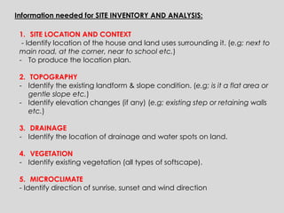 Project 2 - Landscape Project : Site Analysis | PDF