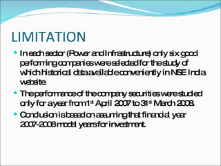 Comparative analysis of power and infrastructure sector | PPT