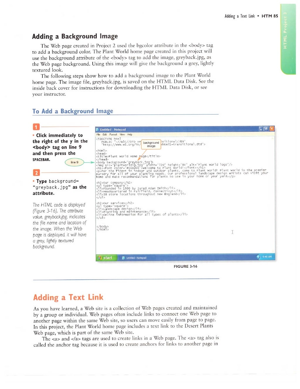 Project 03 Creating Web Pages with Links, Images, and Formatted Text