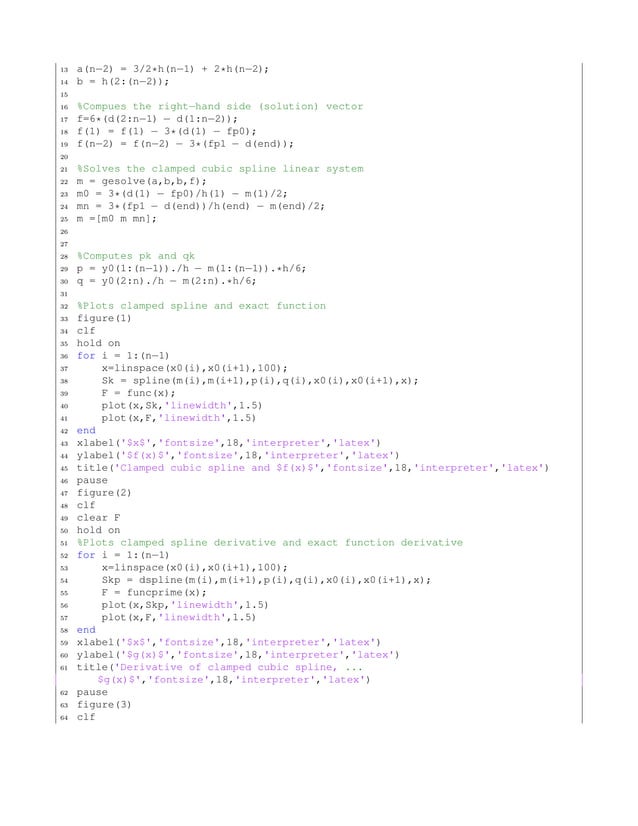 Natural and Clamped Cubic Splines | PDF