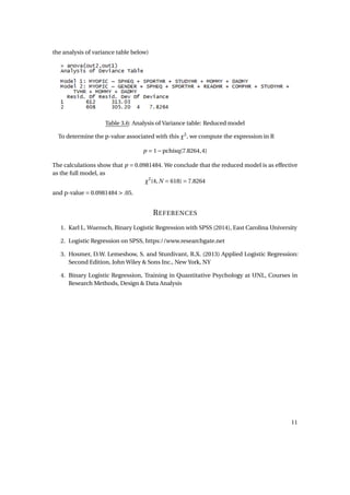 Logistic regression in Myopia data | PDF