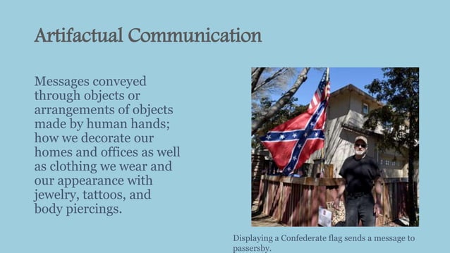 Nonverbal Communication: Artifactual (chapter 4) | PPTX