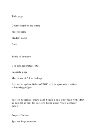 Project #1-Note all projects must be in seperate microsoft word.docx