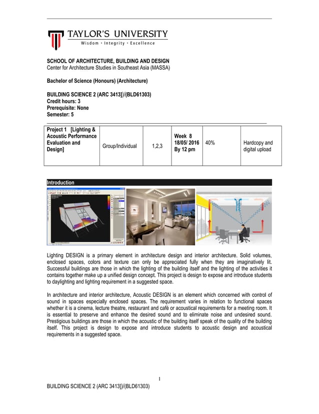 Building Science Project 1 Brief | DOC