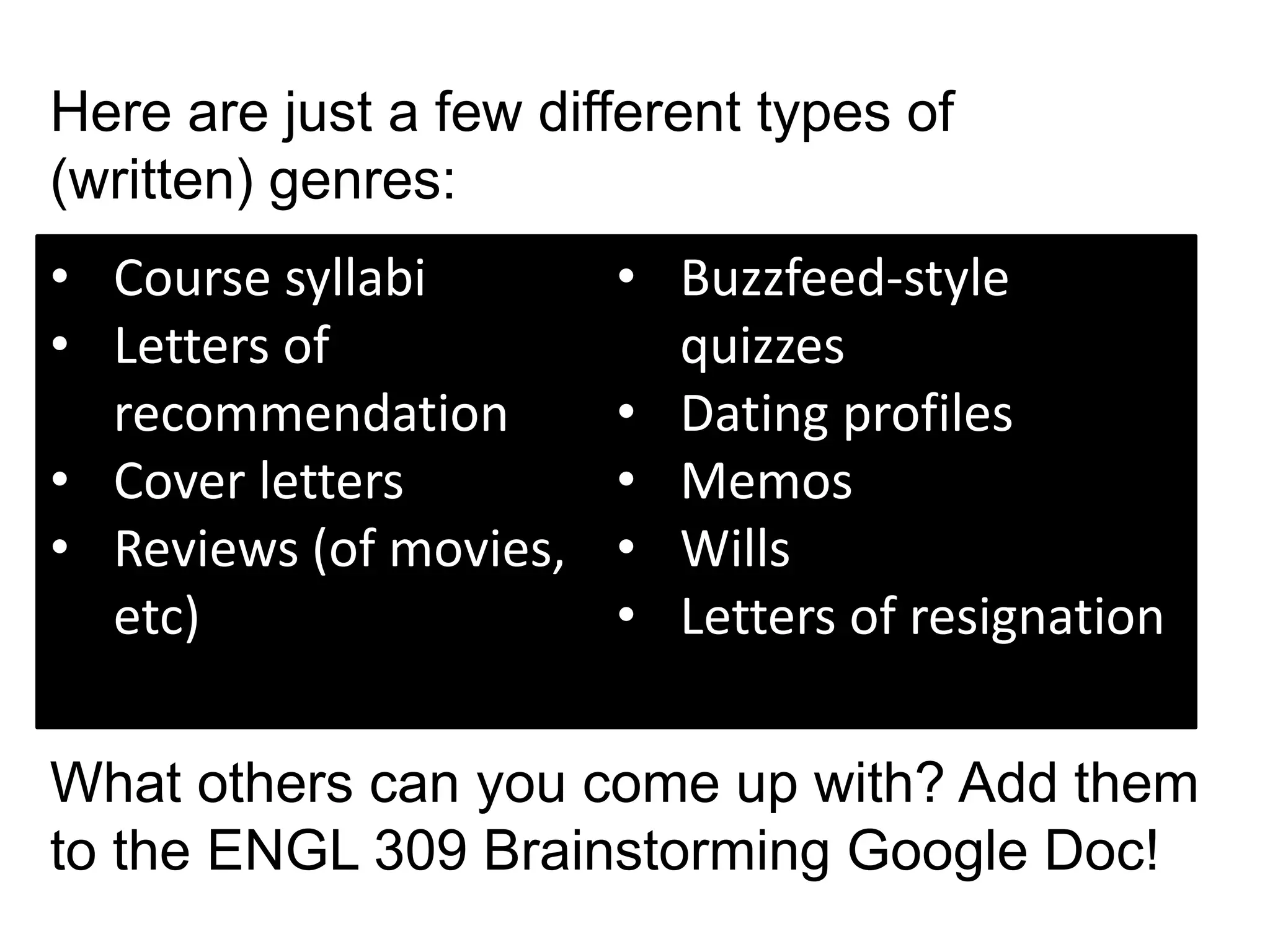 What Are Genres, and How Are They Rhetorical? | PPT