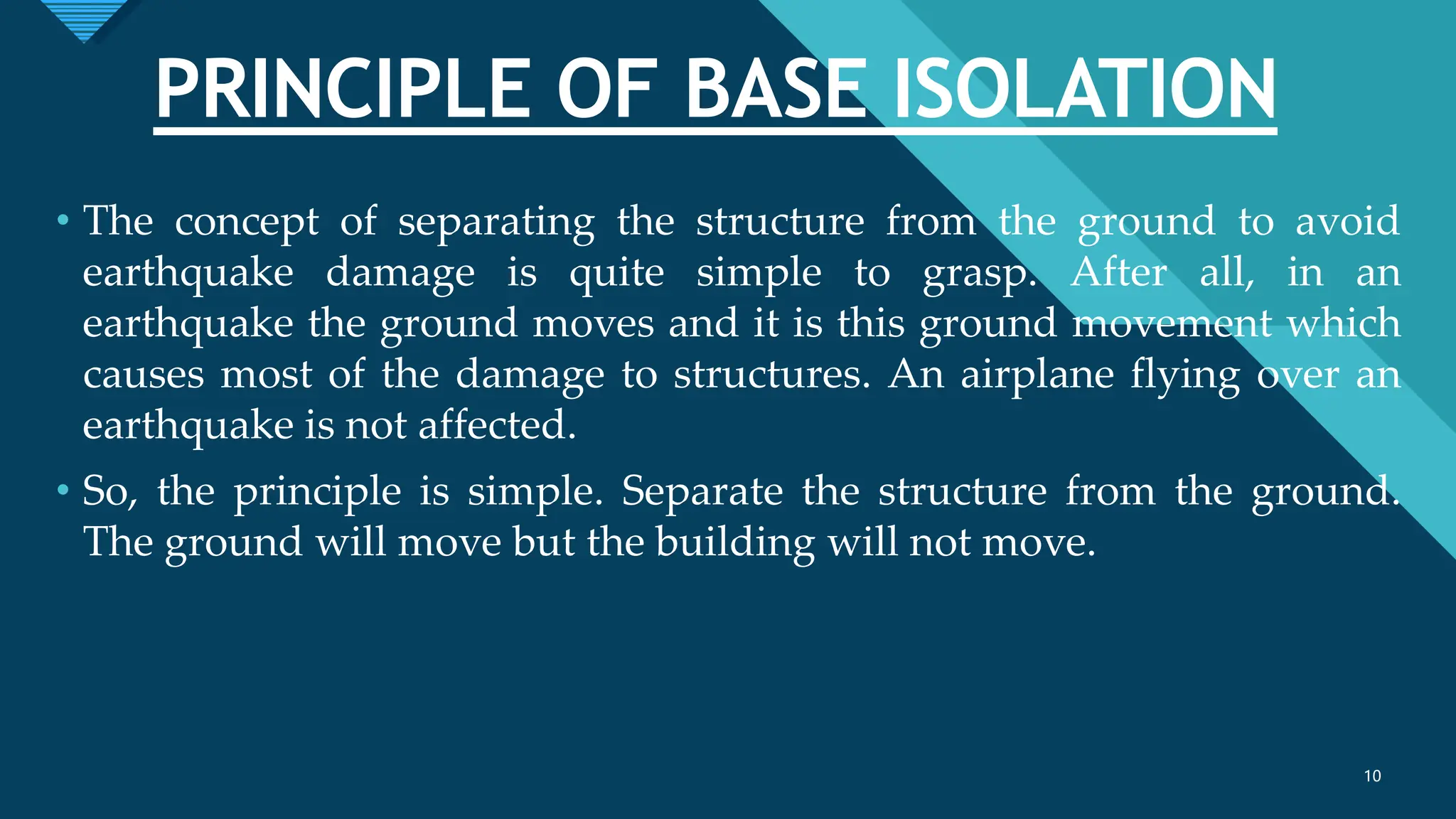 Base isolation method System for Multi storey Building | PPT