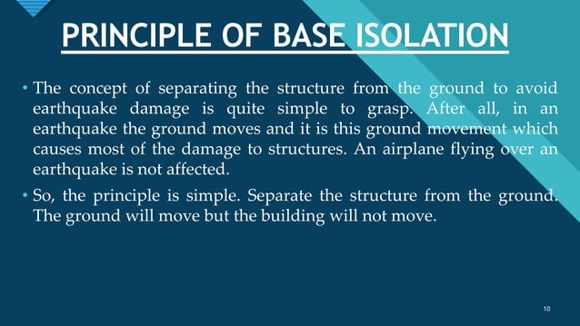 Base isolation method System for Multi storey Building | PPT