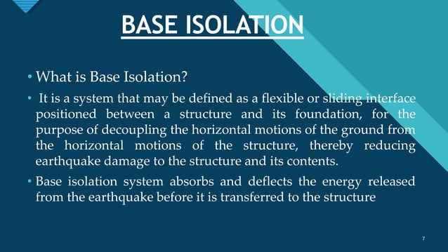 Base isolation method System for Multi storey Building | PPT