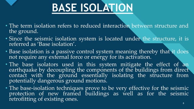 Base isolation method System for Multi storey Building | PPT