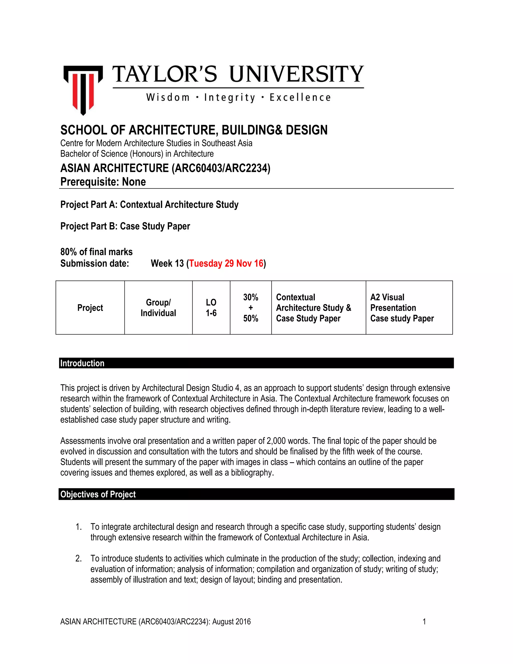 SEM 4 : ASIAN ARCHI PROJECT BRIEF | PDF