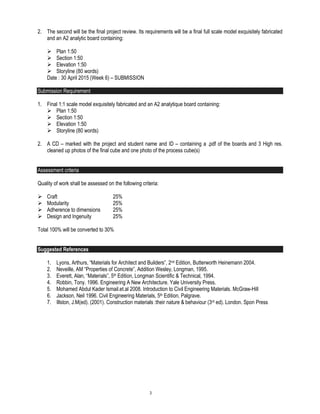 Project 1 brief b materials march 2015 | PDF