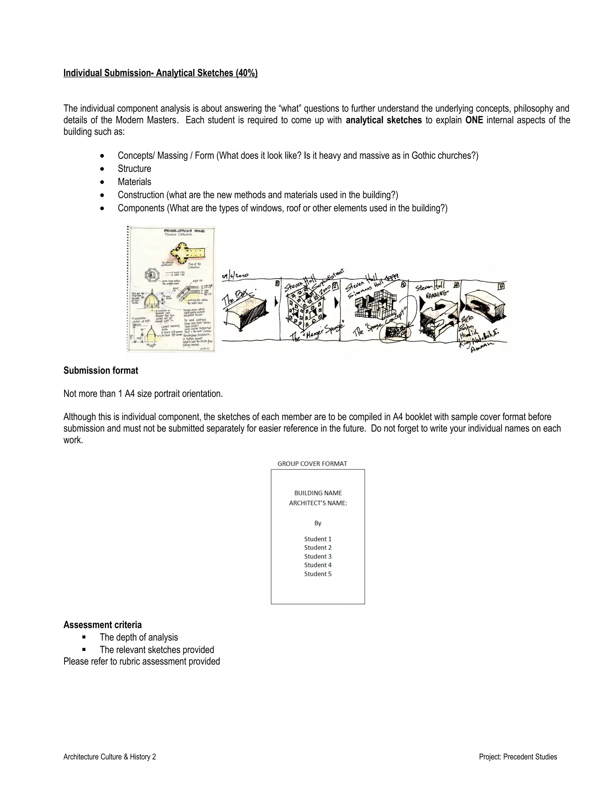 Project 1 brief precedent studies | DOC