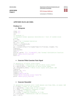 Project 1 “Signal Power, Noise, SNR and Auto- and Cross Correlation” | PDF