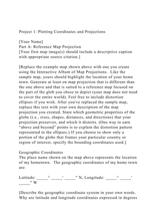Project 1 Plotting Coordinates and Projections[Your Name]Pa.docx
