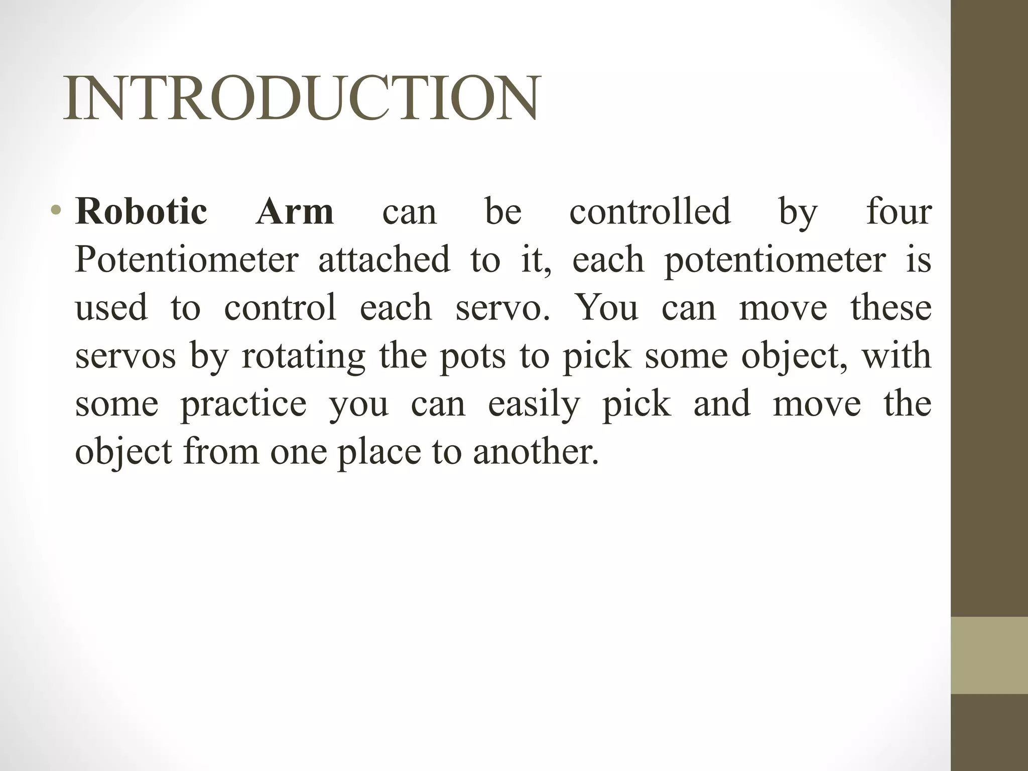industrial robotic arm | PPTX