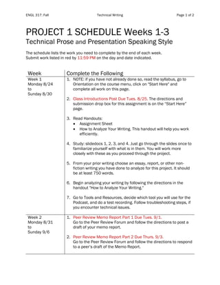 Project1 schedule engl317_ada-fall | PDF