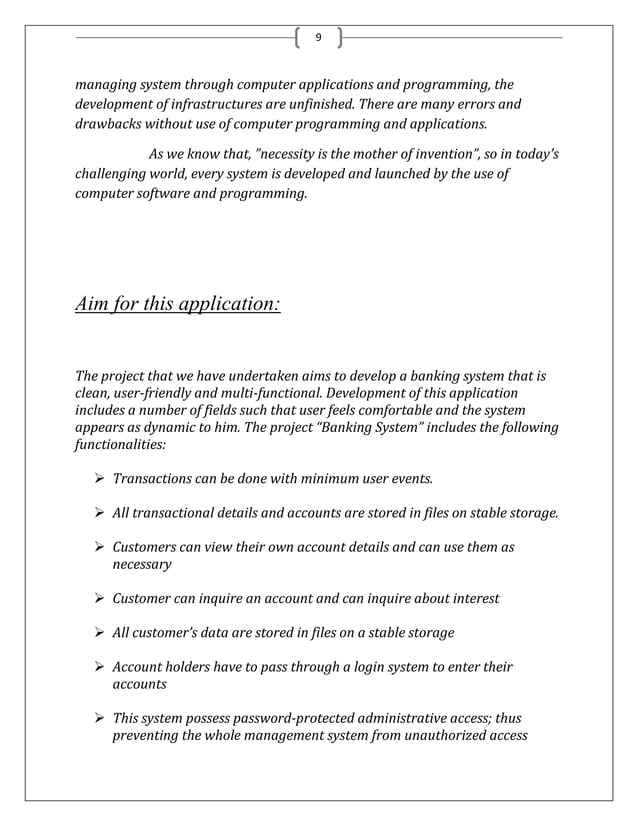 documentation on bank management system | DOCX | Business Banking ...