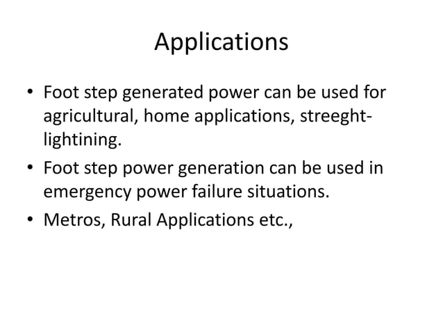 foor step power generation ppt | PPTX | Foot Health | Diseases and ...