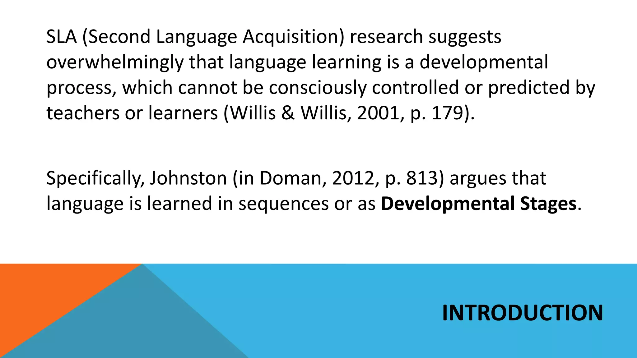 Developmental Stages of Spanish Learners in Learning English’s ...