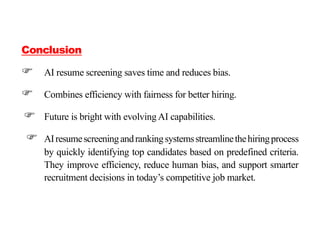 AI powered resume screening and ranking system | PDF