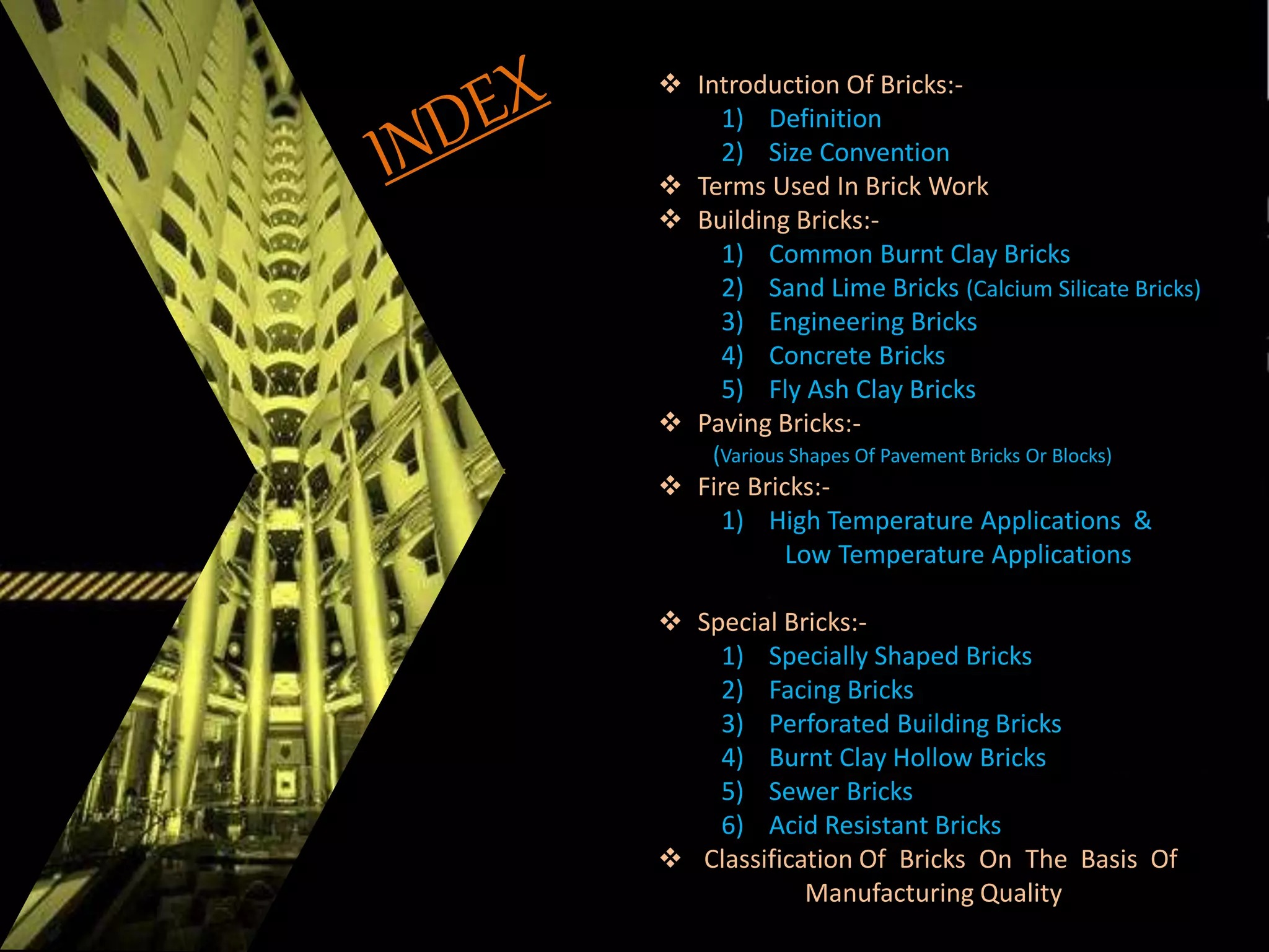 Types Of BriCks | PPTX
