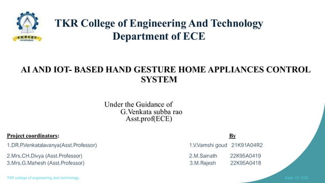 Ai & IOT Based Hand Gesture Home Appliances Control System | PDF