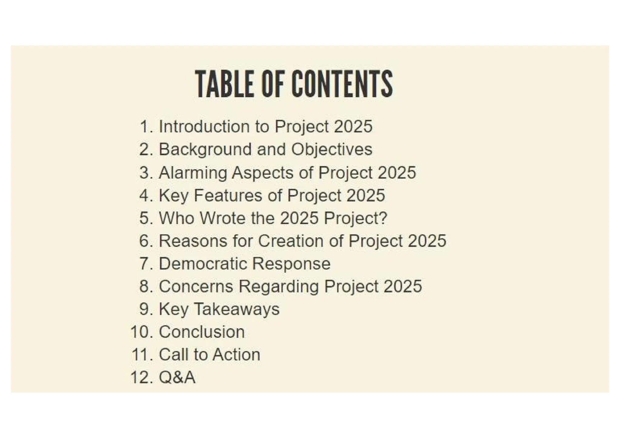 Project 2025 Summary: US Presidential Transition Project | PPTX