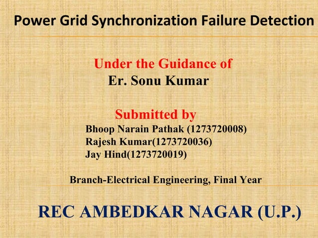 power grid synchronization failure detection | PPT | Operating Systems | Computer Software and ...