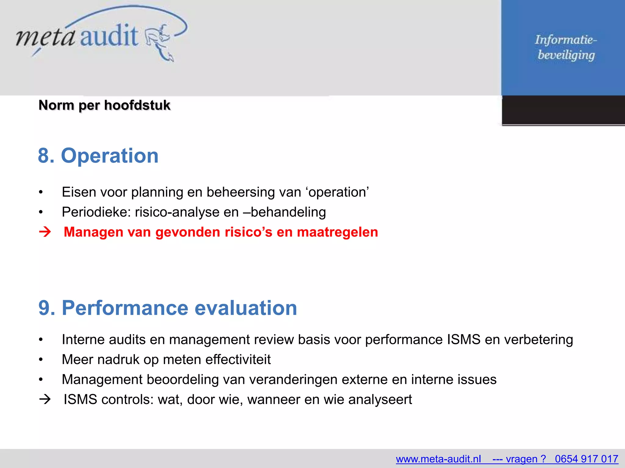 Project revisie ISO27001 - ISO 27001 | PPTX