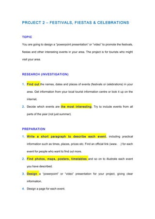 Project 2 festivals & celebrations | DOC