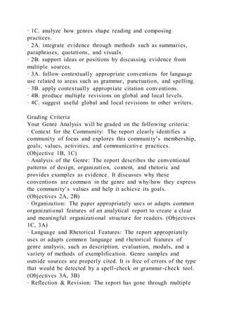 Project 2 genre analysis report assignment promptin pr | PDF