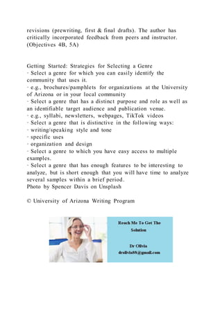 Project 2 genre analysis report assignment promptin pr | PDF