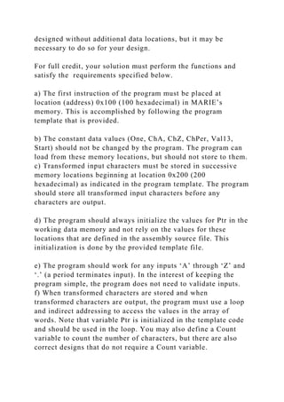 Project 2 MARIE Start code at bottom of document1. IntroductionT.docx