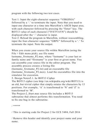 Project 2 MARIE Start code at bottom of document1. IntroductionT.docx