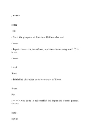 Project 2 MARIE Start code at bottom of document1. IntroductionT.docx