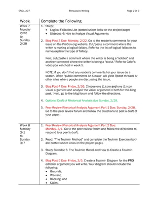 Project 2 schedule | PDF