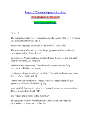 Project 2 the second project involves/tutorialoutlet | DOC