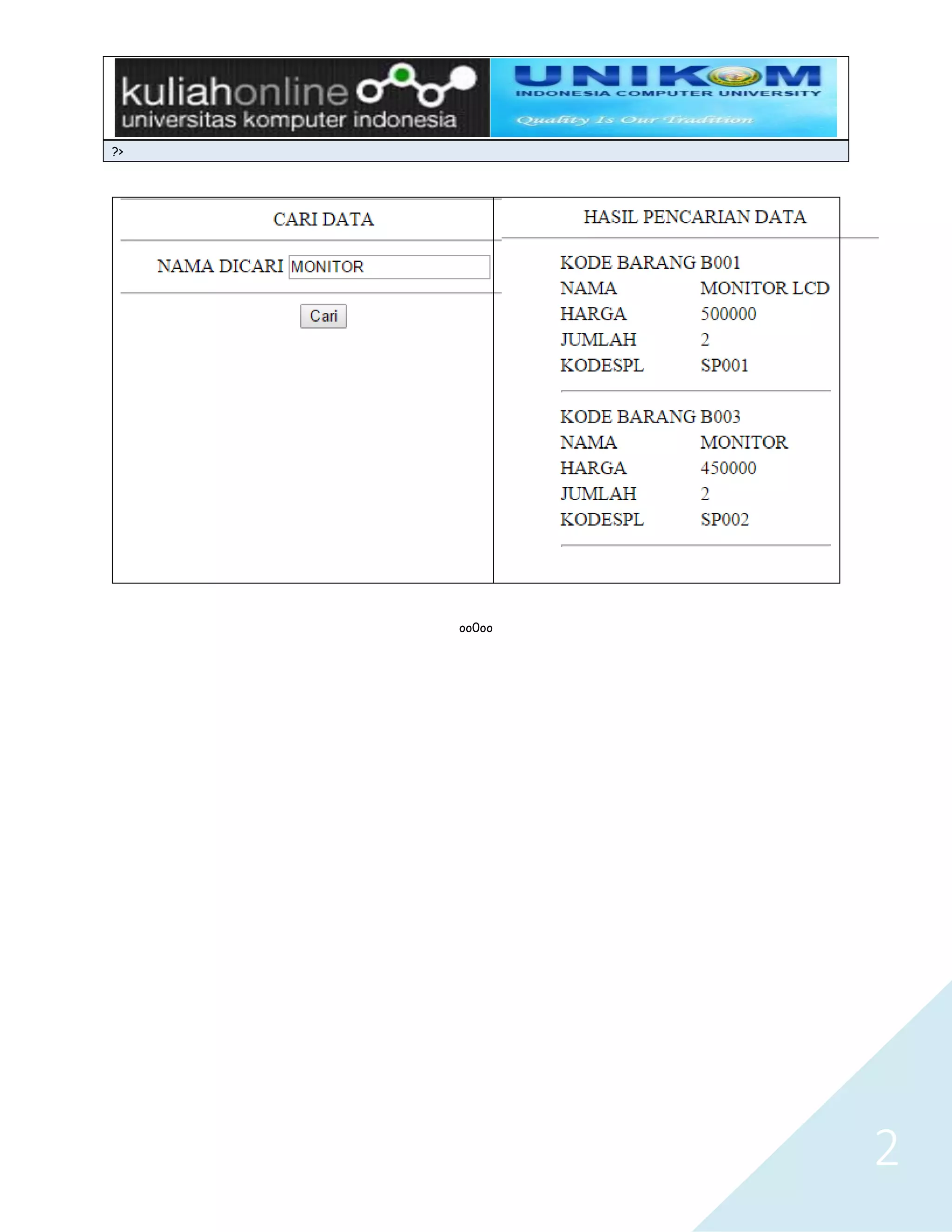 Program Untuk melakukan pencarian data barang | PDF