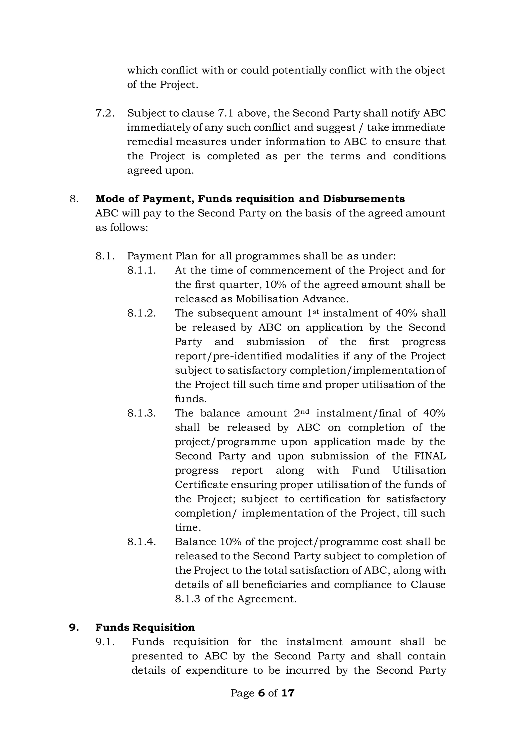 Agreement for CSR Implementation Partner / Agency / NGO | Sana Baqai | PDF