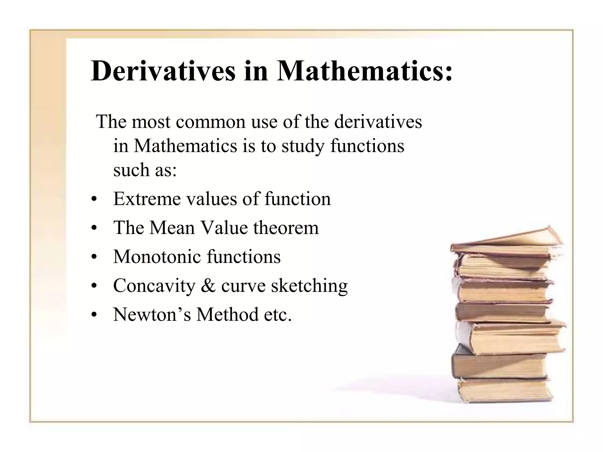 Applications of Derivatives | PPTX