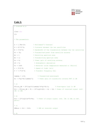 Project 3 “Satellite Link Budgets and PE” | PDF