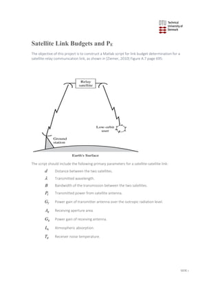 Project 3 “Satellite Link Budgets and PE” | PDF