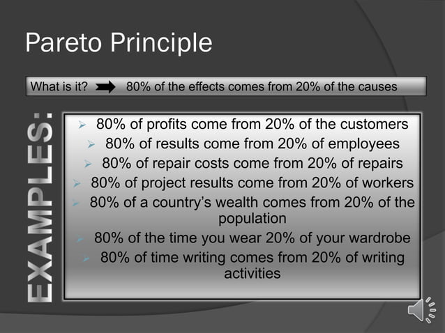 Pareto Principle - Team 1 | PPTX | Business | Business and Finance