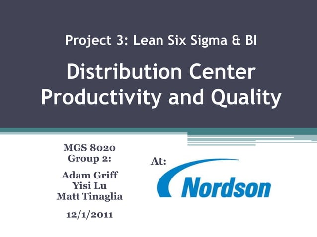 Six Sigma Project on Distribution Efficiency | PPT