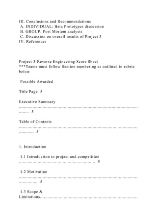 Project 3 Report and Competition Grading Guidelines ME 286 E.docx | Physics | Science