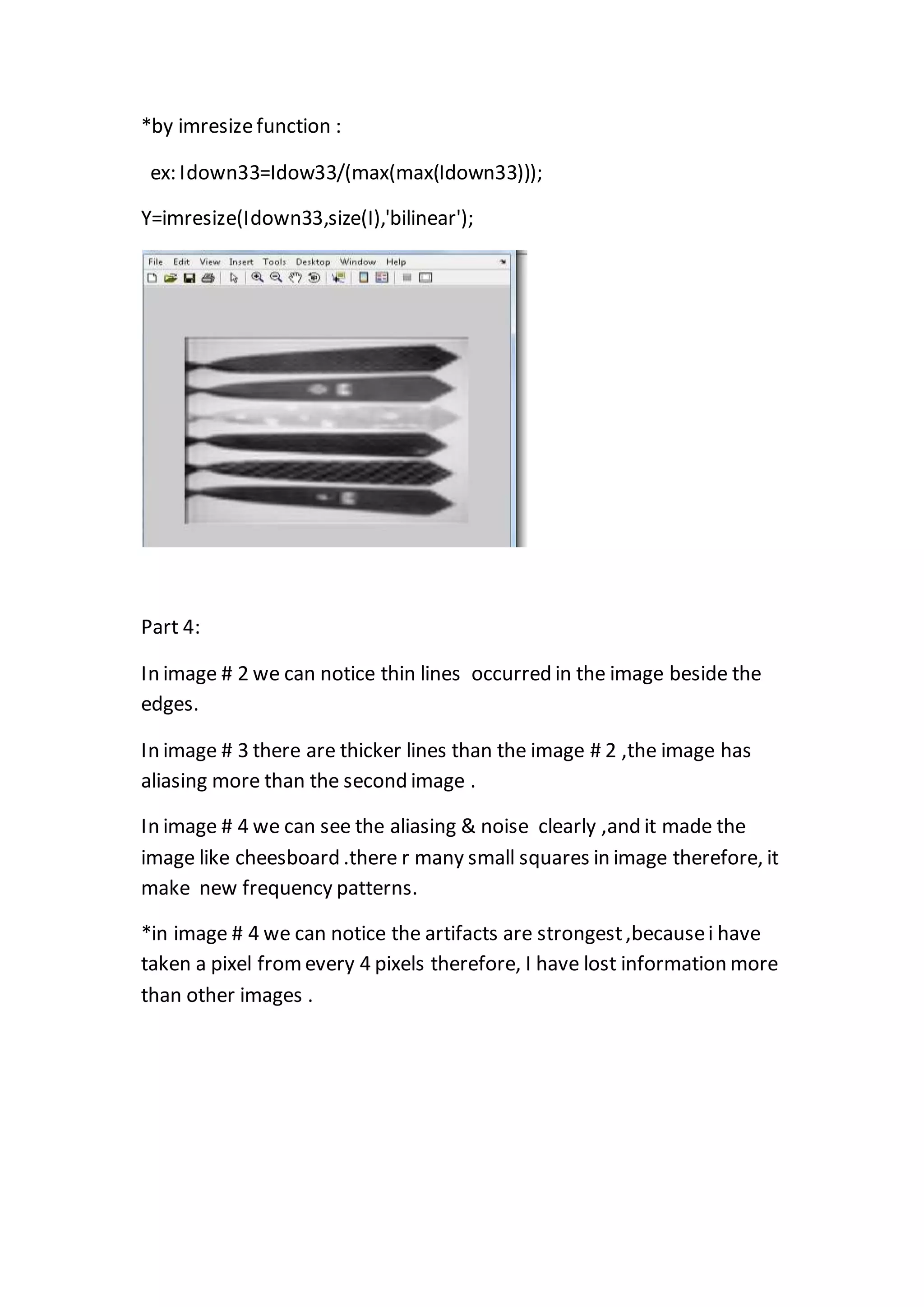 Image Processing using Matlab ( implement sub sampling and re sampling functions ) | PDF