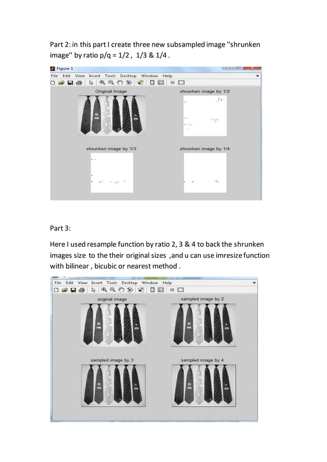Image Processing using Matlab ( implement sub sampling and re sampling functions ) | PDF