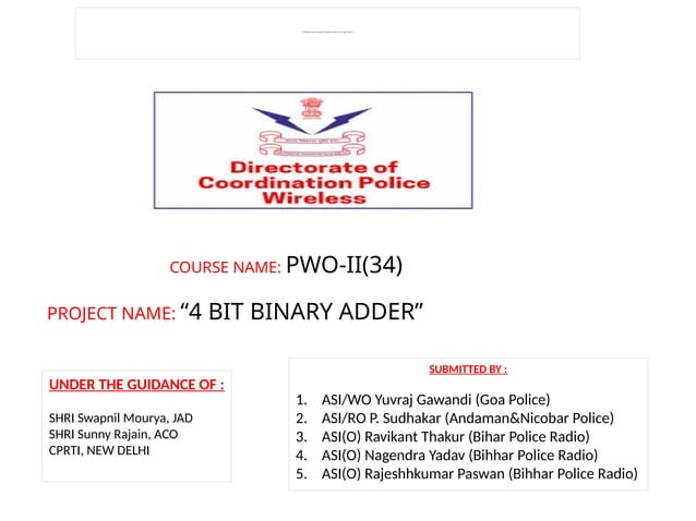 project 4 bit adder circuit using logic gates | PPTX