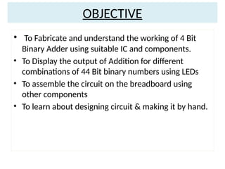 project 4 bit adder circuit using logic gates | PPTX