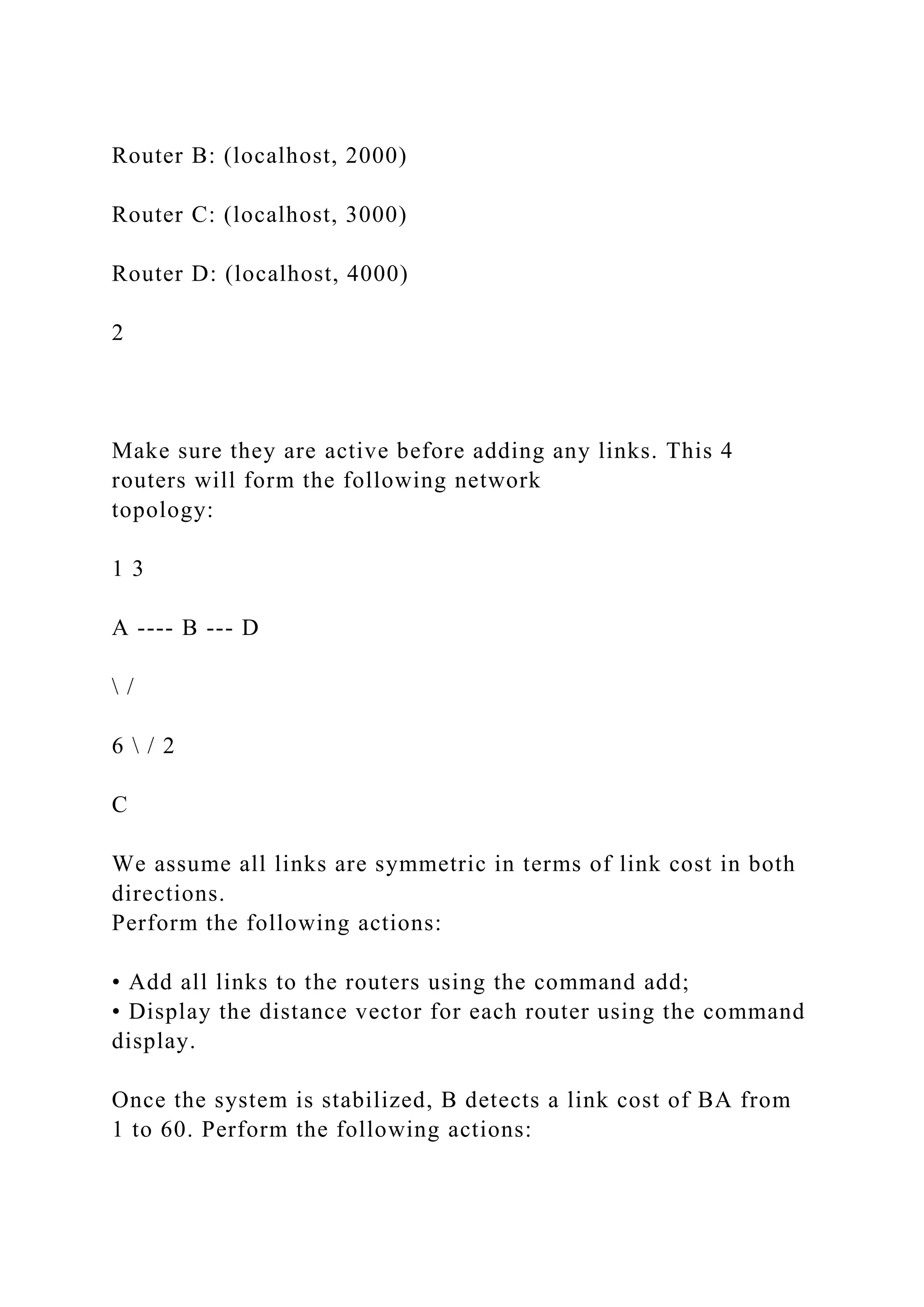 Project 4 (P4) Distance Vector Routing (DV)Instructor Dr.docx